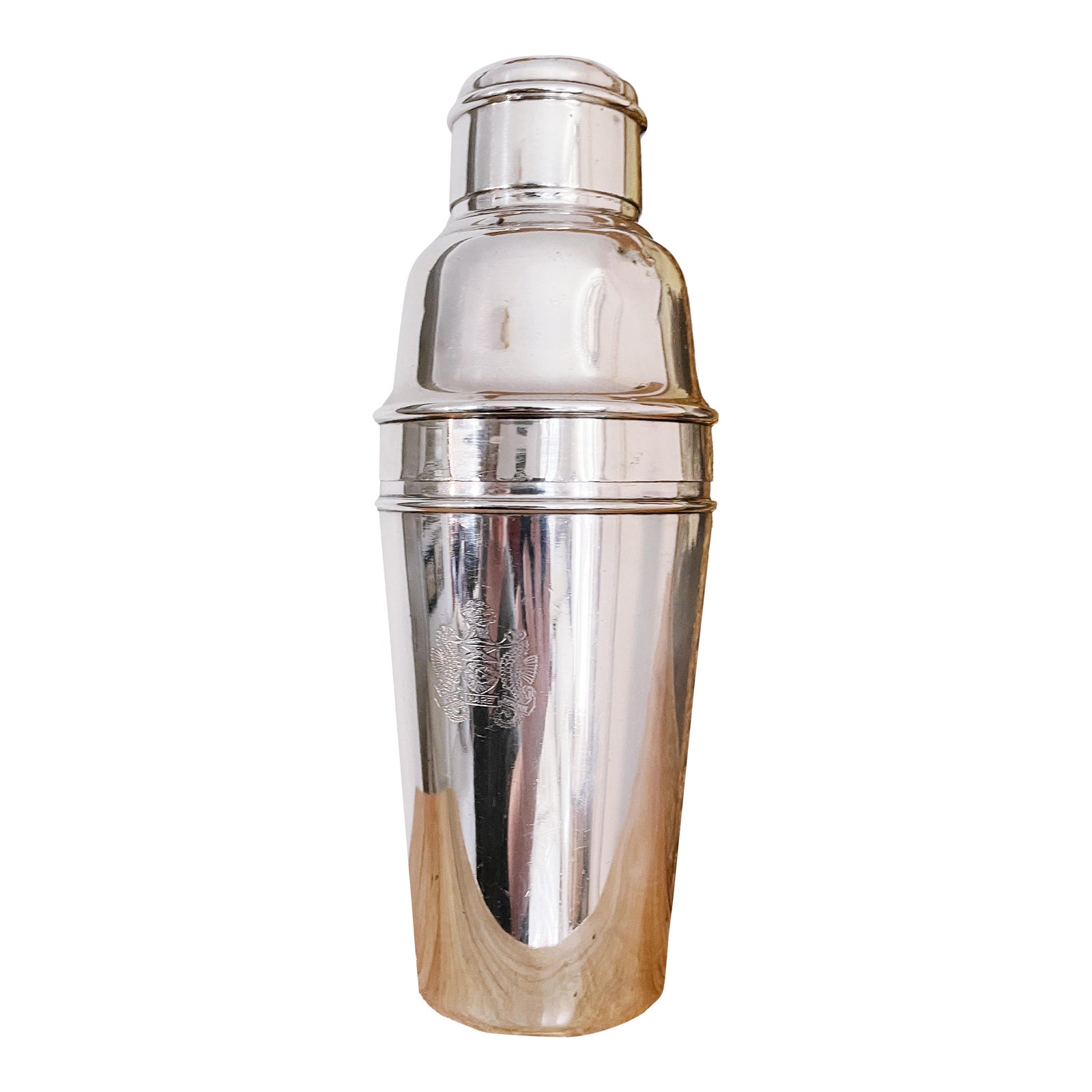 Antique Royal Mail Lines Silver Plated Cocktail Shaker | Chairish