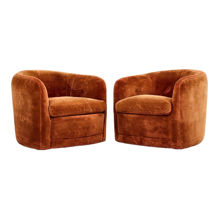 Milo Baughman for Thayer Coggin Mid Century Lounge Chairs - Pair | Chairish