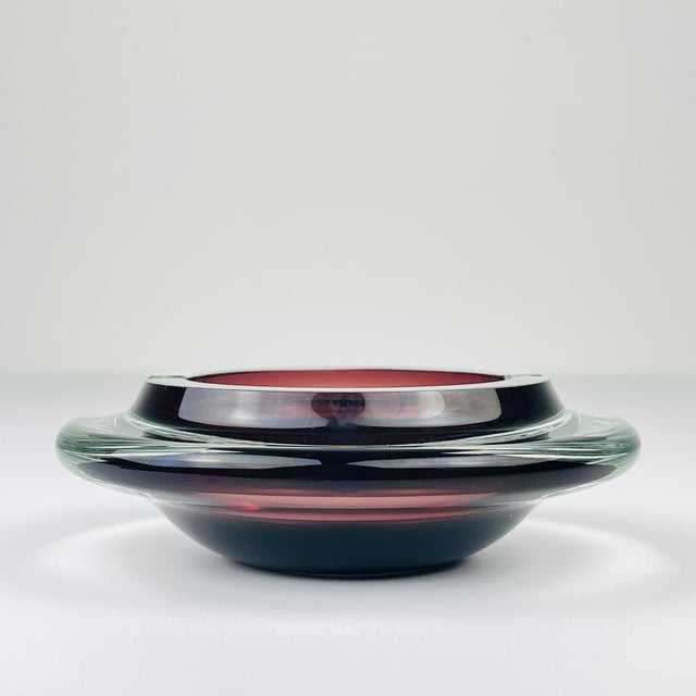 1980s Original Bordo Murano Glass Ashtray, Italy | Chairish