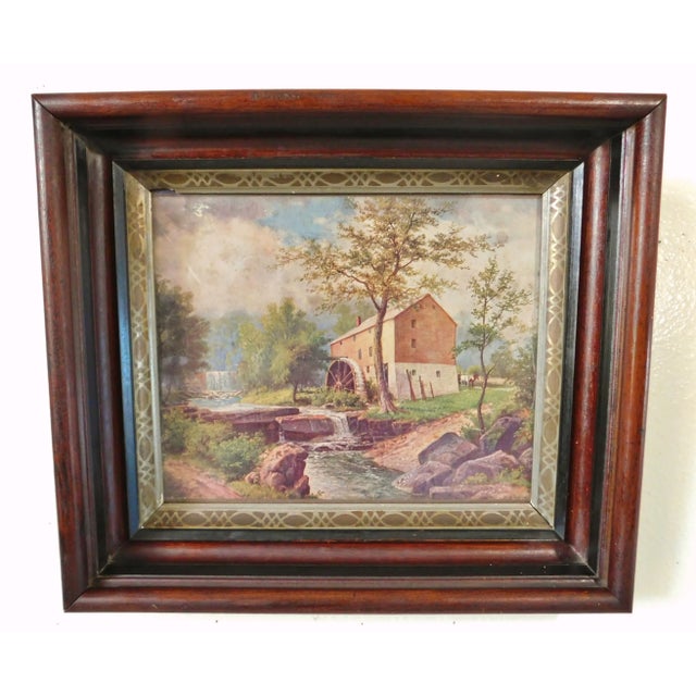 Antique Eastlake Walnut & Ebonized Wood Wall Picture Frame | Chairish