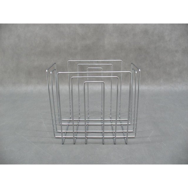 Vintage Chrome Magazine Rack in the style of Willi Glaeser, 1980s ...