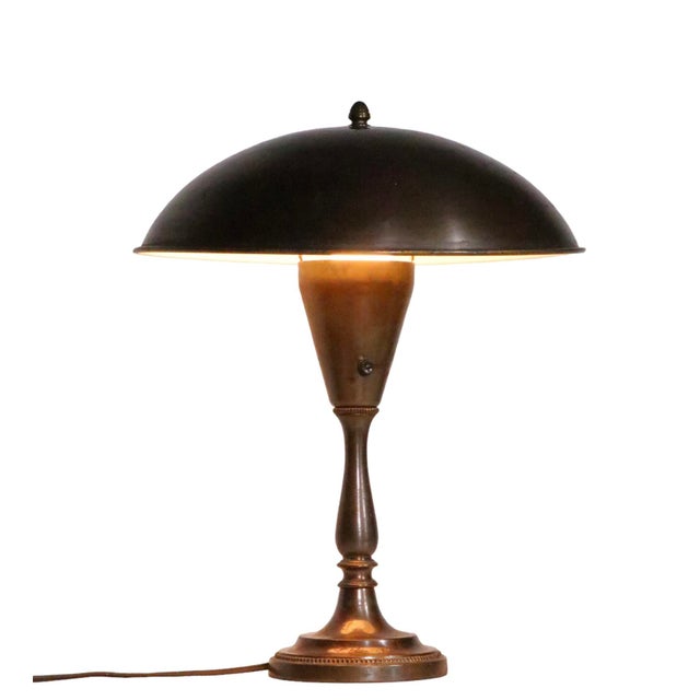 Art Deco Metal Desk Table Lamp in the Style of Dickerson for the Faries ...