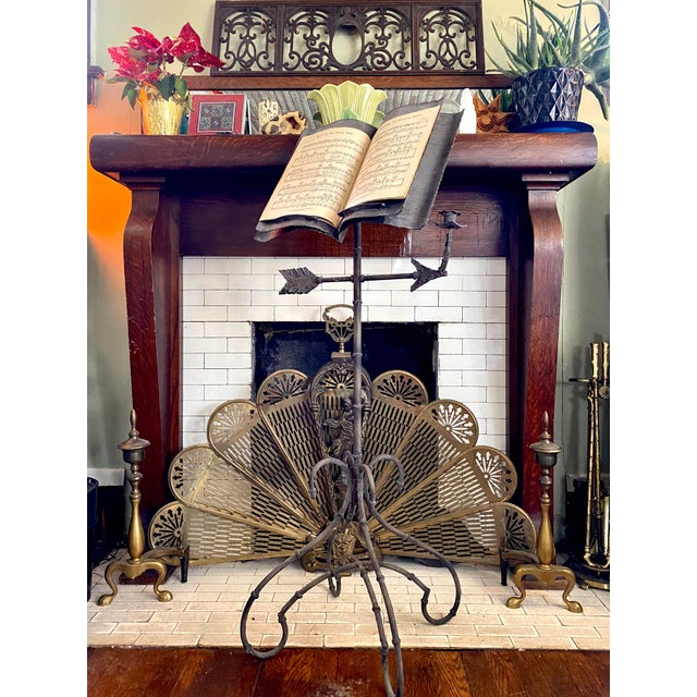 Vintage Mid 20th Century Medieval Revival Music Stand With Arrow Candle ...