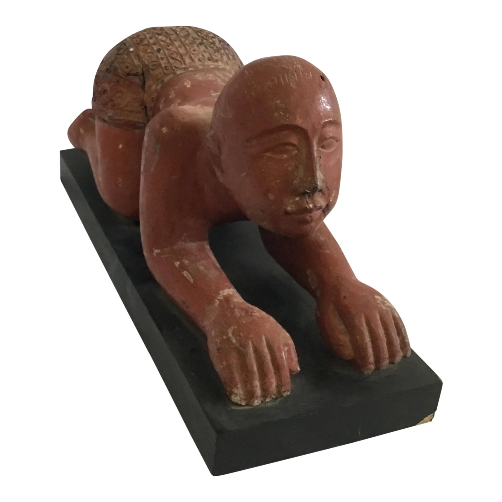 1950s Praying Monk Statue | Chairish