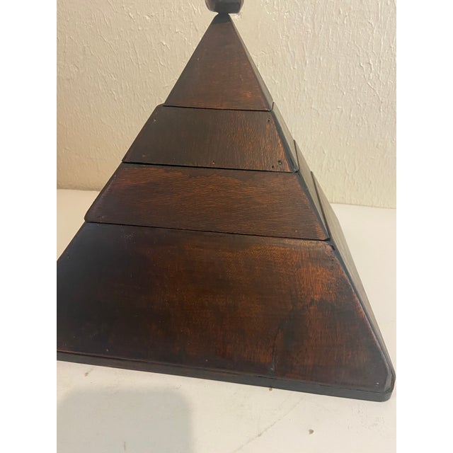 1950’s Wooden Pyramid Three Tiered Box With Velvet-Lined Drawers ...