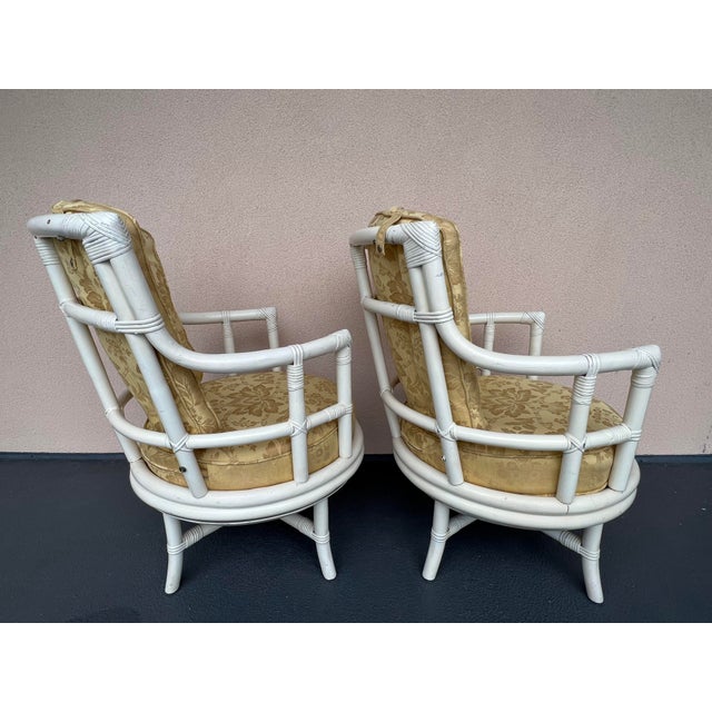 1970s Vintage Mid Century Henry Olko for Willow & Reed Rattan Swivel ...