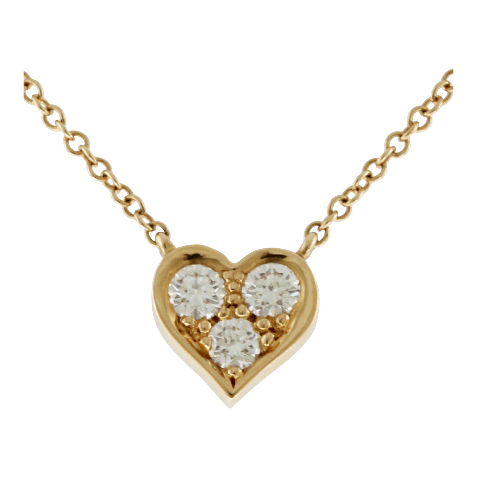 Tiffany Sentimental Heart Diamond Necklace 18K Women's &Co. | Chairish