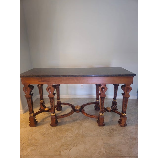 Hand-Carved Gilded Italian Style Table by Francesco Molon Italy | Chairish