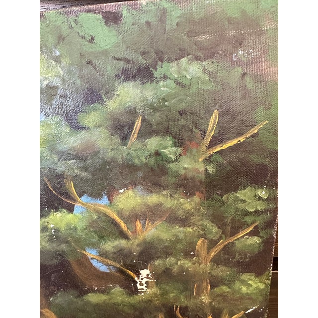 1979 70s Oil on Canvas Large Painting Plein Air Landscape Signed Paul ...