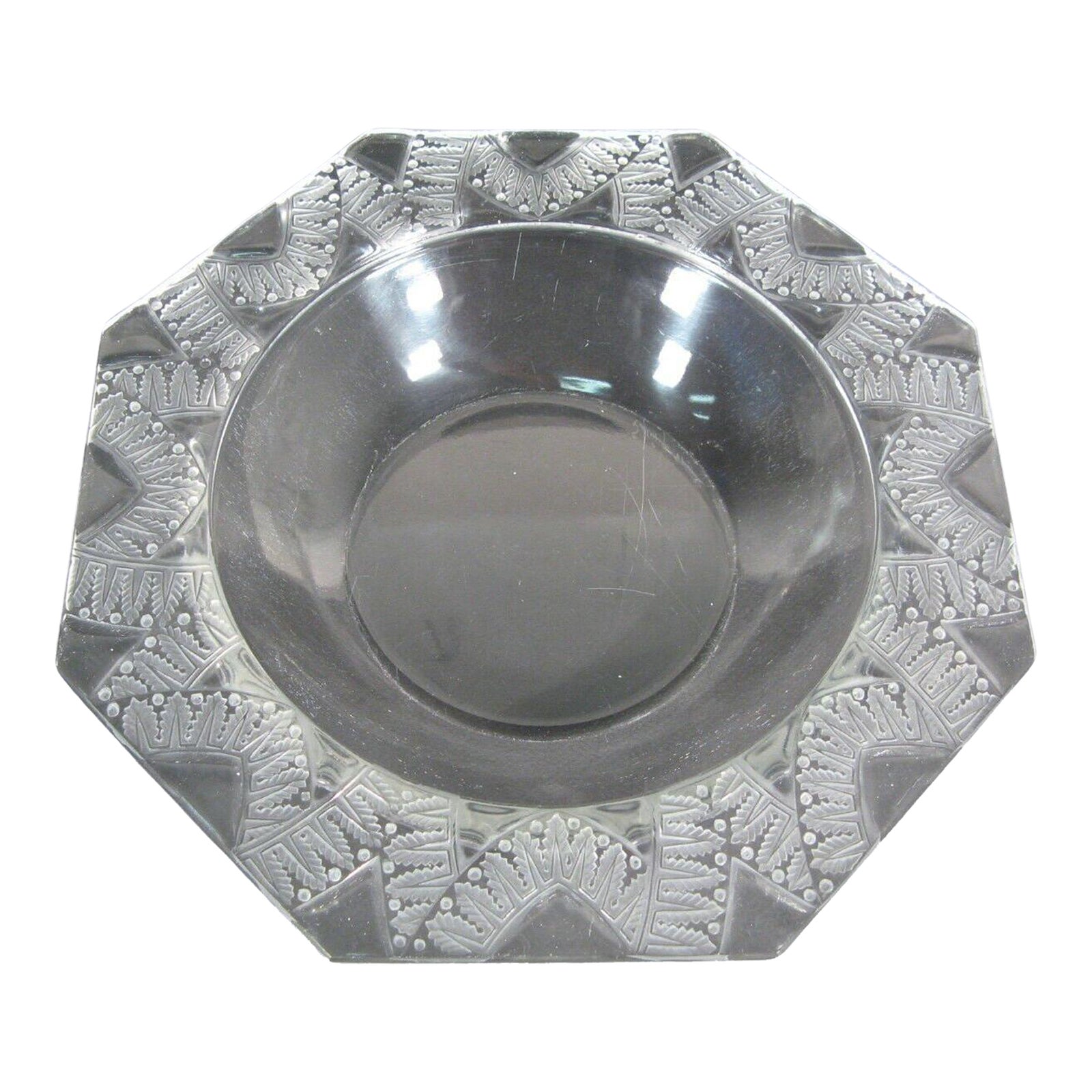 Vintage Lalique "Chantilly" Pressed Glass Bowl - Fern Motif | Chairish