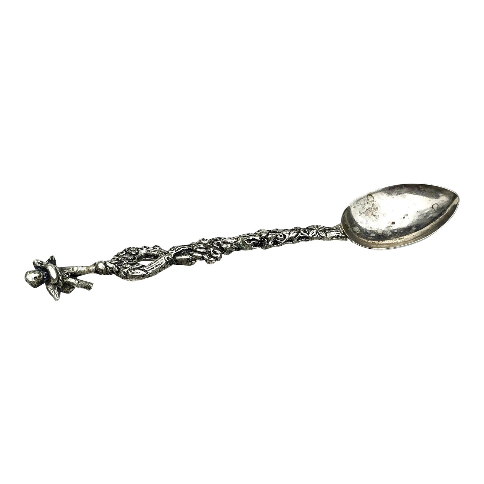 Antique Italian Silver Plated Spoon With Cherub Handle | Chairish