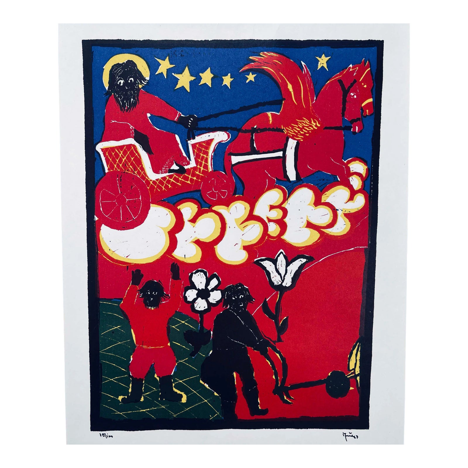 1967 Artist's Proof Signed and Numbered Abstract Figurative Print of ...