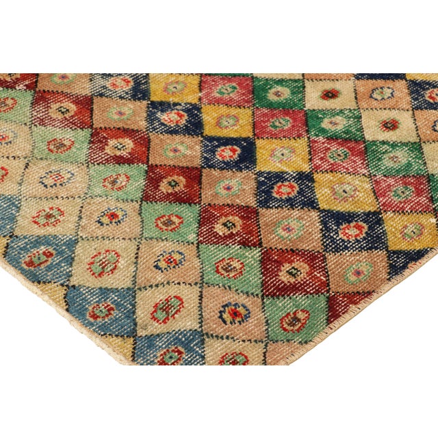 Vintage Zeki Müren Rug With Polychromatic Diamond Patterns, From Rug ...