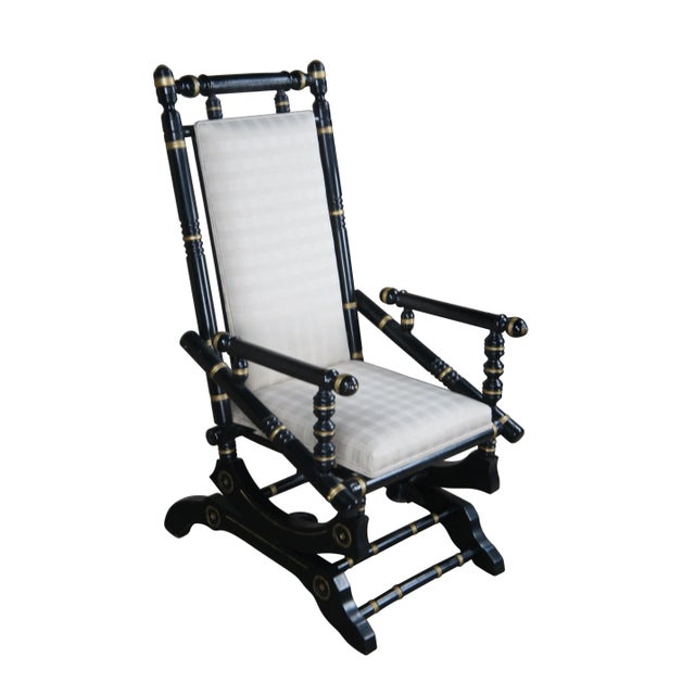 Antique 19th Century Victorian Ebonized Platform Rocker Rocking Chair ...