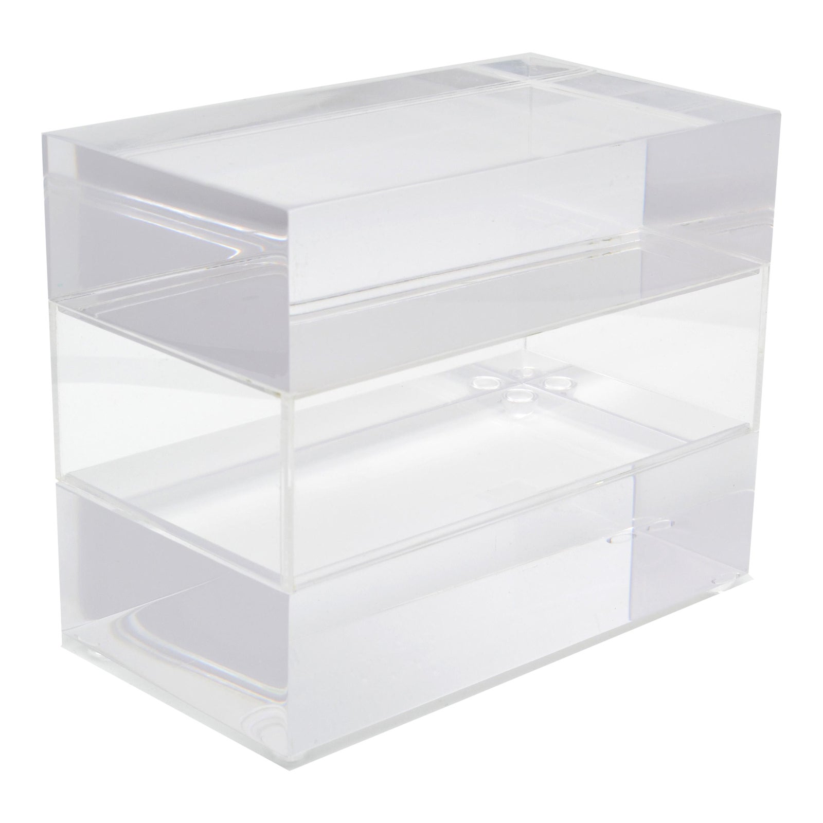 Jewelry Box in Clear Lucite w/ Transparent Center Piece | Chairish