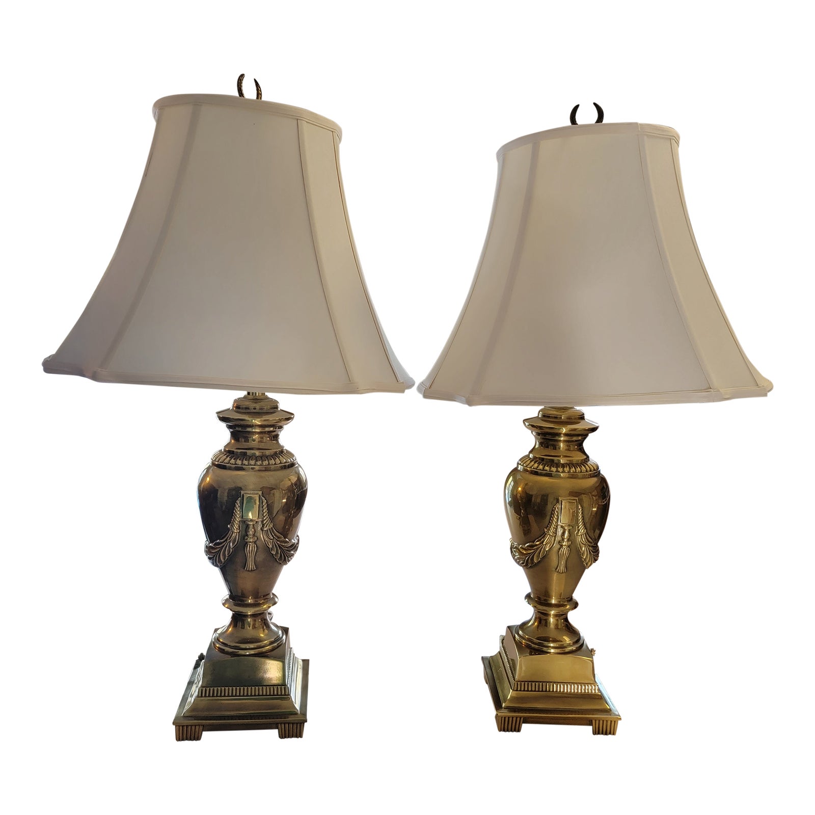 1960's Leviton Brass Campagna Form Lamps - a Pair | Chairish