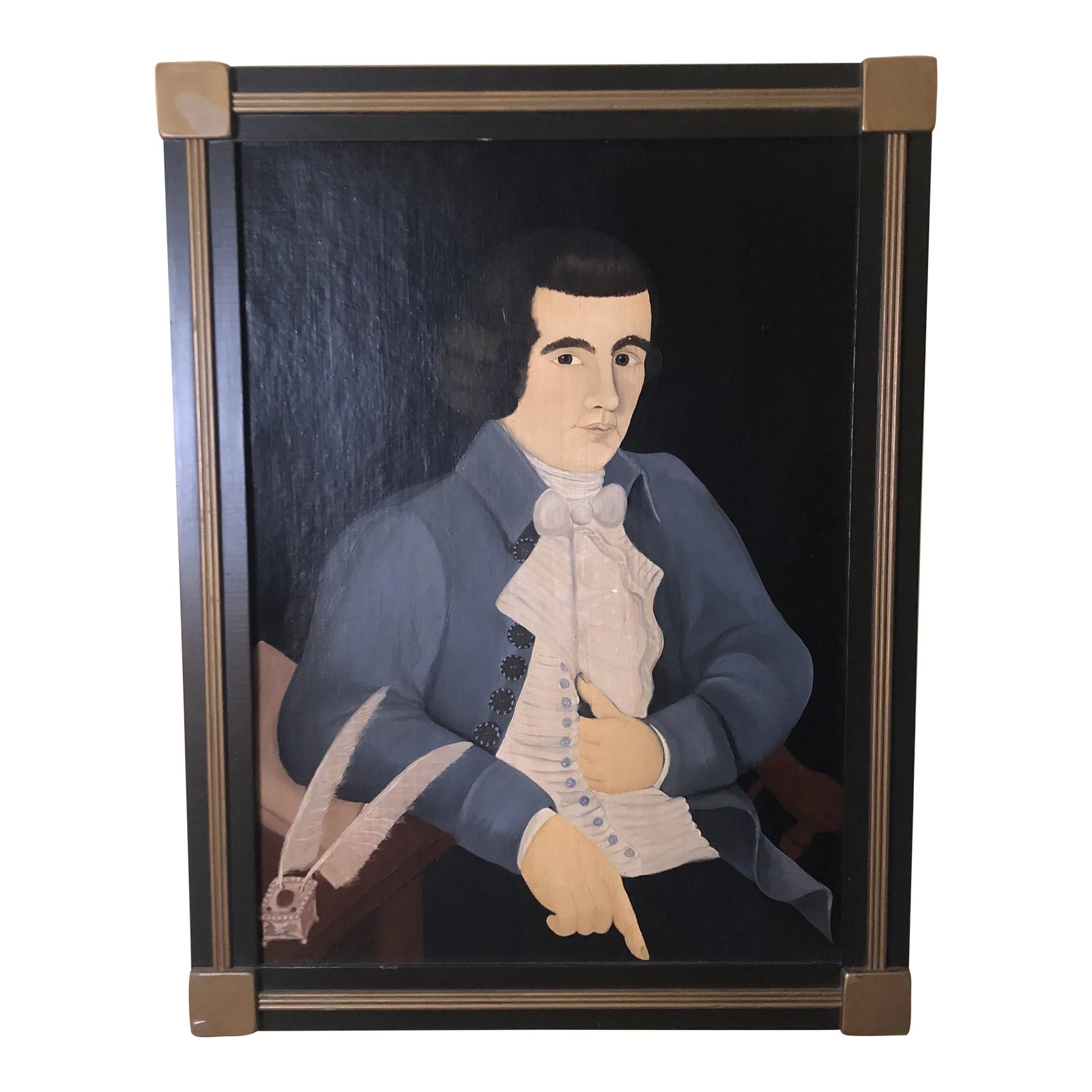 1970s Original Primitive Folk Art Portrait Painting by Gina Hosfeld ...