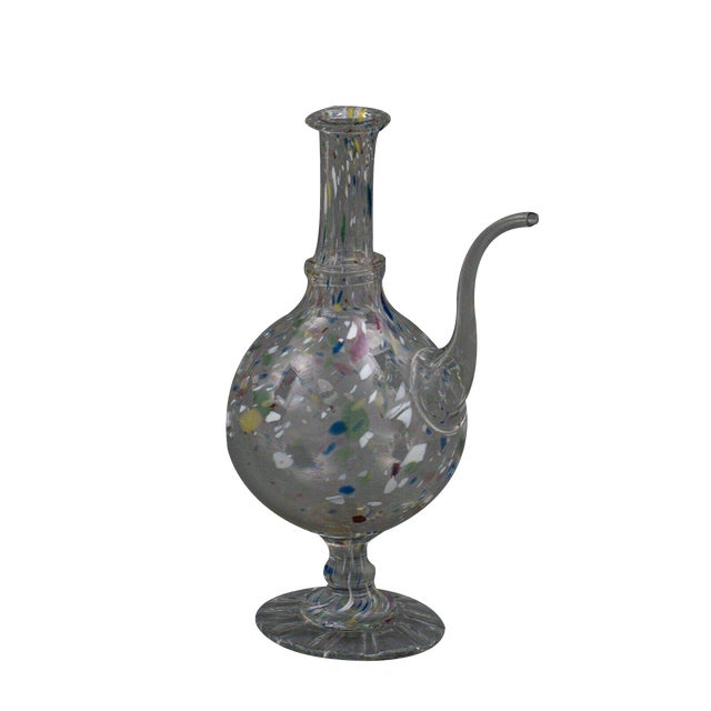 18th Century Blown Glass Carafe with Color Inclusions | Chairish