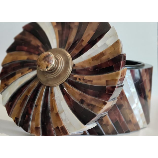 Vintage Maitland-Smith Large Tessellated Faux Tortoise Shell and Mother ...