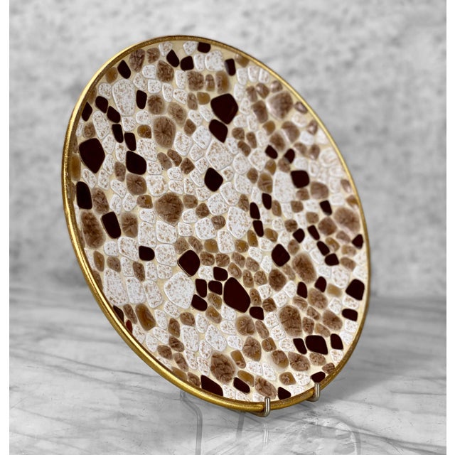 Mid-Century Modern Large Mosaic Porcelain Tile Centerpiece Dish Serving ...