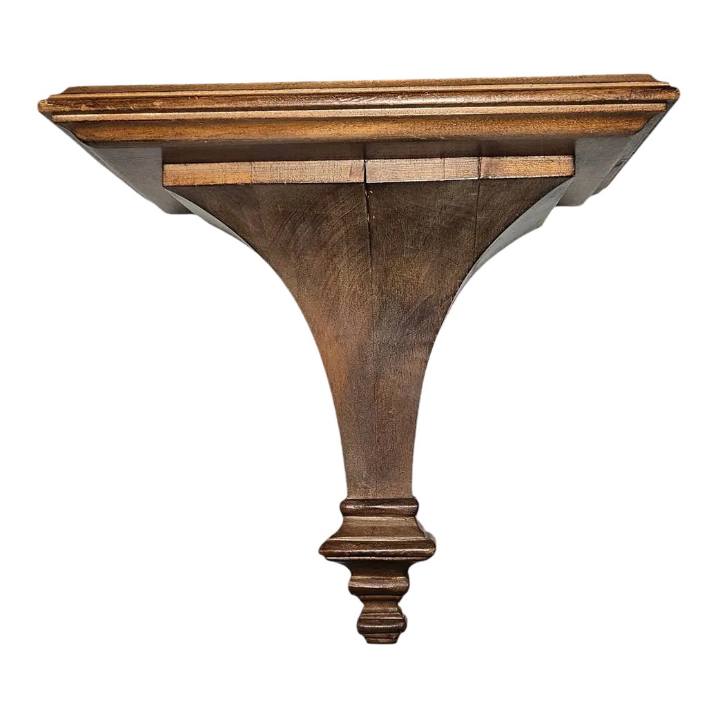 Large Vintage Wood Wall Bracket, Made in Italy | Chairish