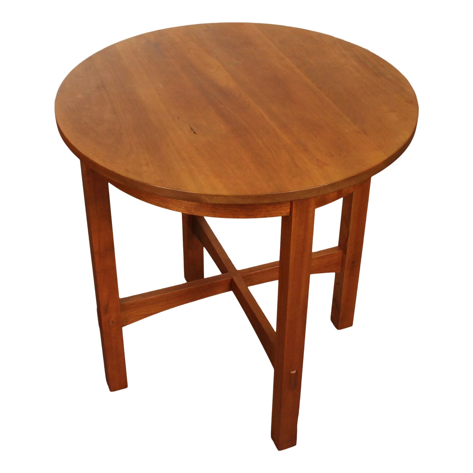Stickley Mission Collection Cherry Round Lamp Table | Chairish