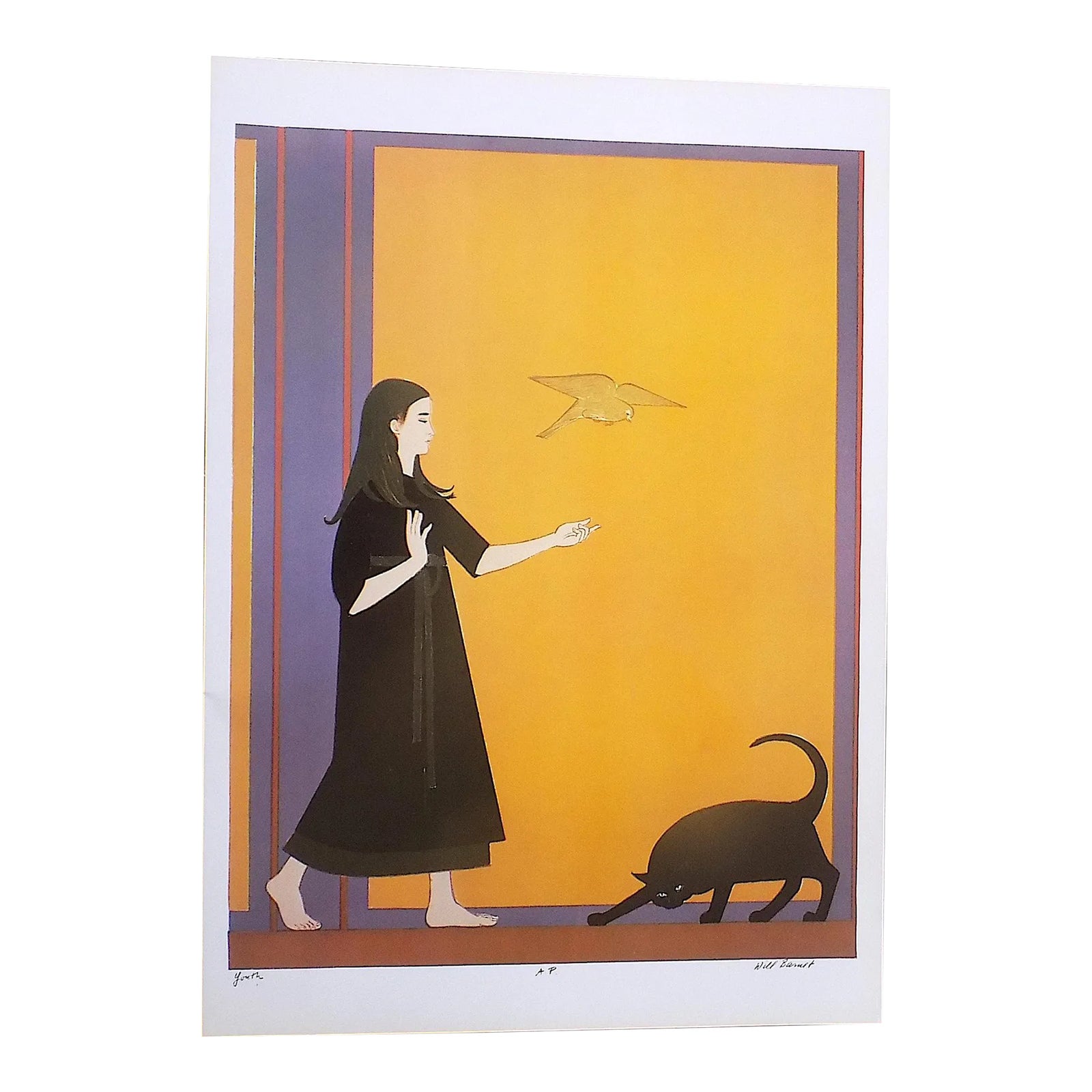 Vintage 20th Century Signed/Titled Will Barnet Lithograph "Youth ...