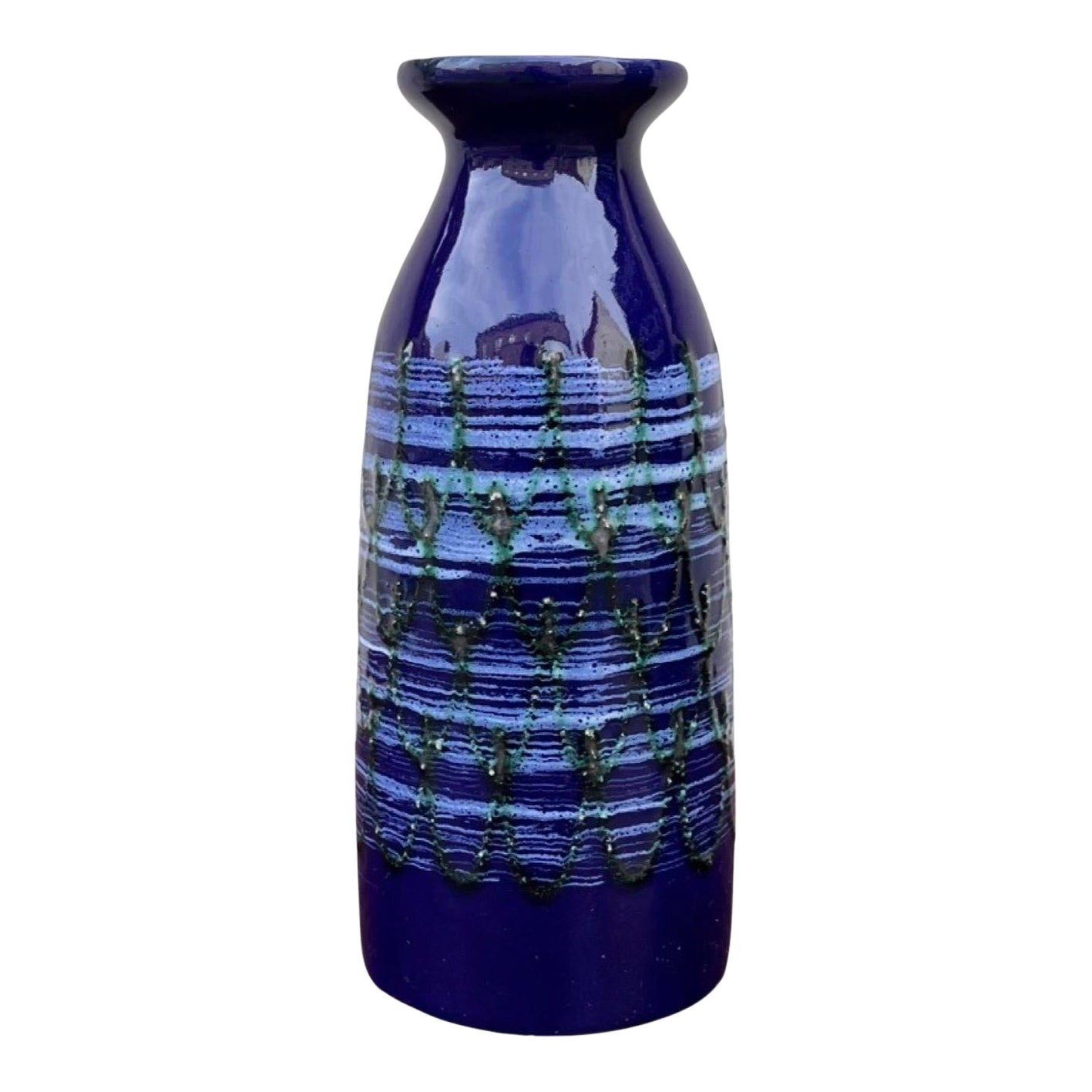 Strehla Keramik Cobalt Ceramic Vase, Germany 1960s. | Chairish