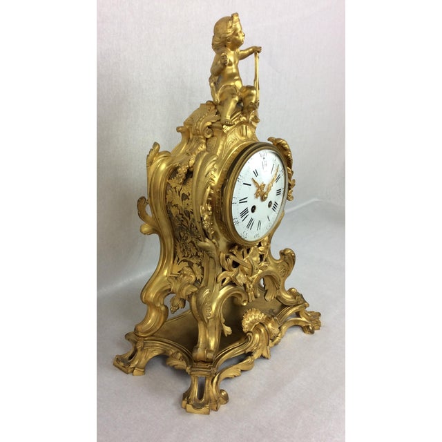 French Rococo Ormolu Mantel Clock Set After Meissonnier by Samuel Marti ...