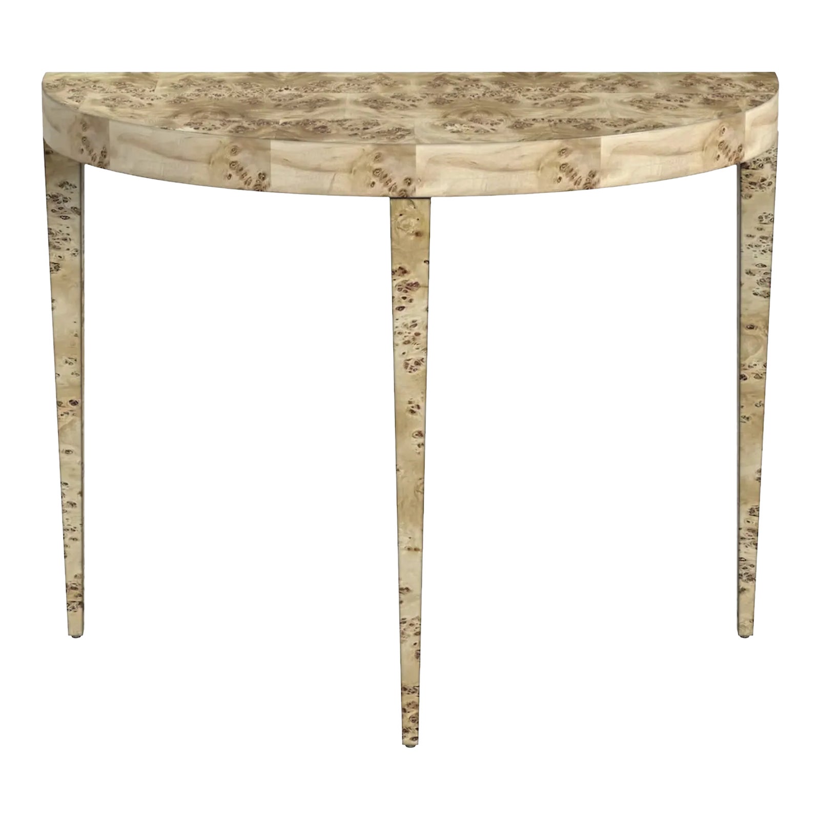 Ingrid Light Burl Console Table, Light Brown | Chairish