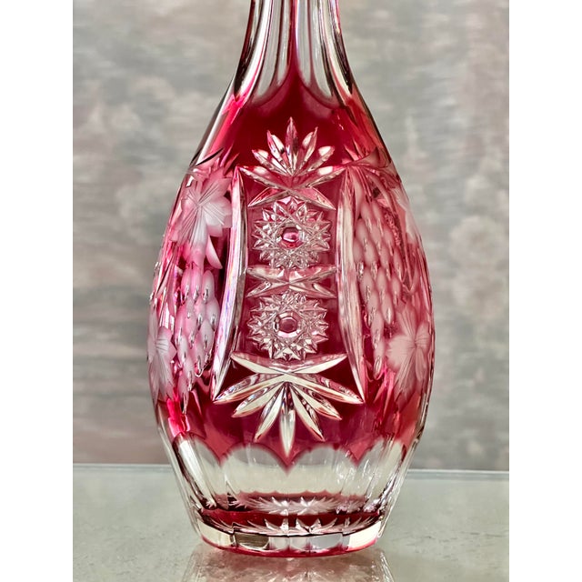 Vintage Nachtmann Ruby Red Decanter With Stopper - 2 Piece Set | Chairish