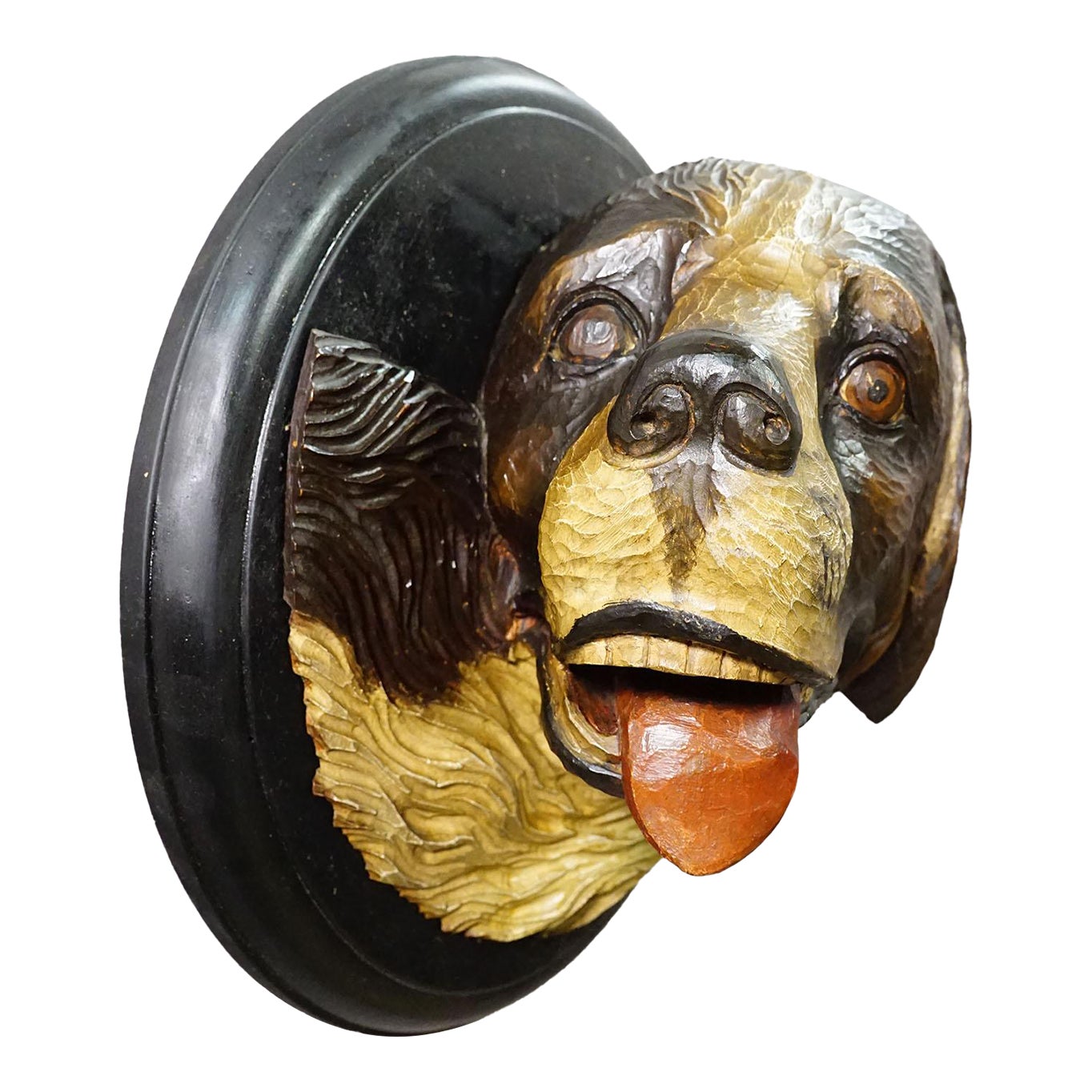 Antique Carved Wall Sculpture of a Hunting Dog’s Head, Ca. 1900s | Chairish