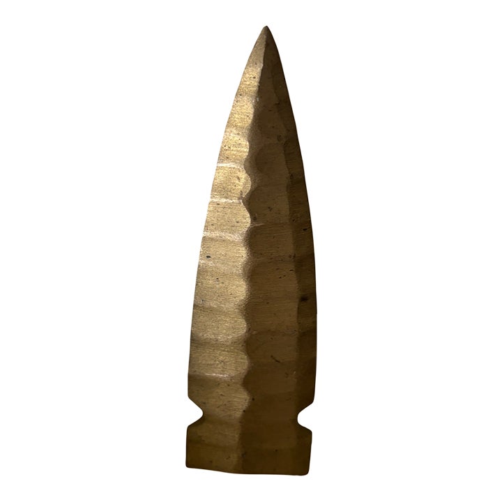 Late 20th Century Solid Brass Arrowhead Paper Weight | Chairish
