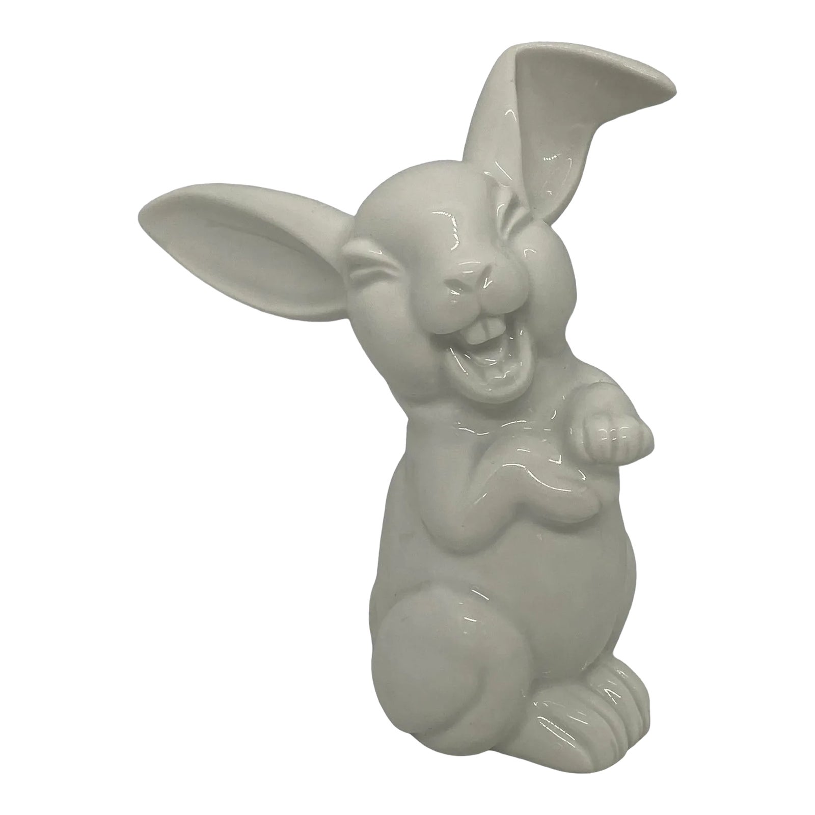 Mid 20th Century Rosenthal White Porcelain Laughing Rabbit Sculpture ...