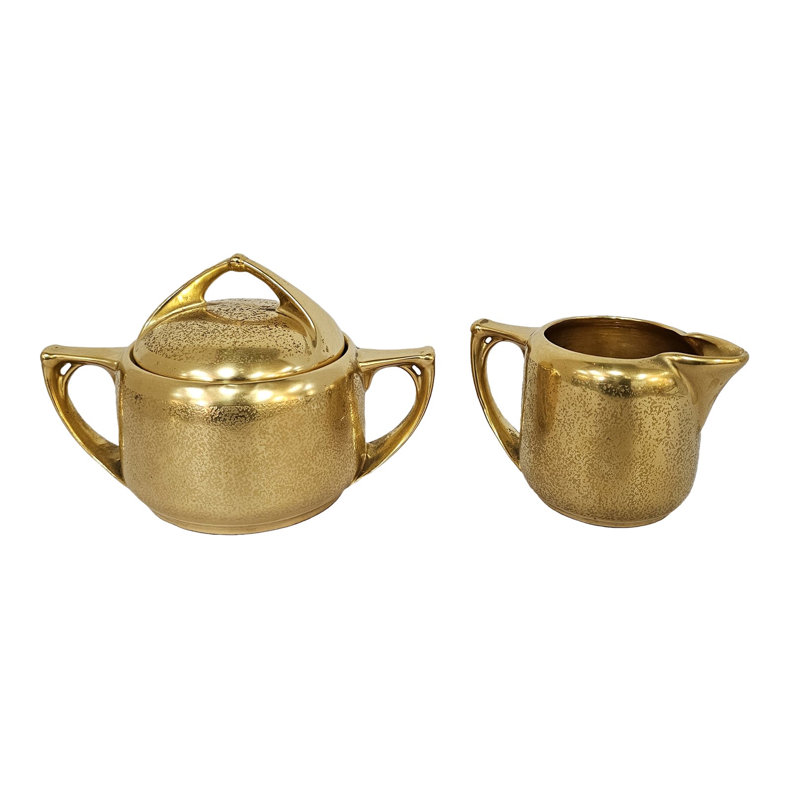 Mid Century Modern Pickard 22k Gold Glazed China Creamer and Sugar - 2 ...