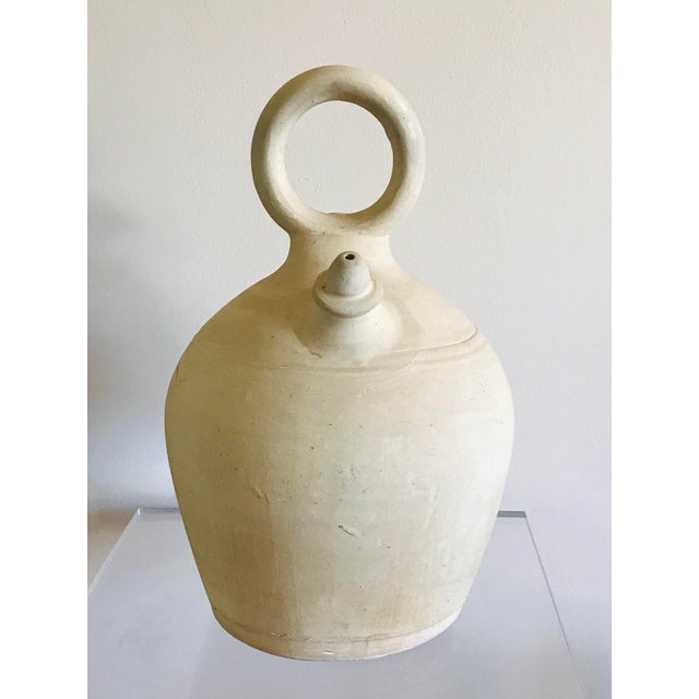 20th Century Spanish White Earthenware Botijo | Chairish
