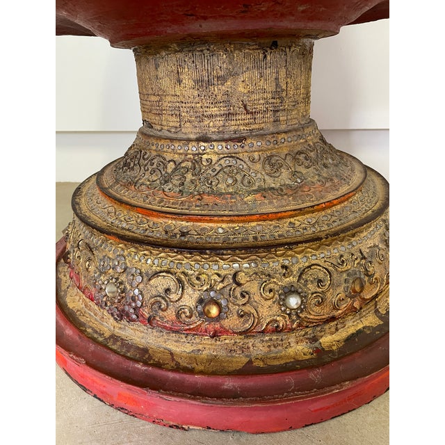 Burmese 19th Century Wood Temple Urn | Chairish
