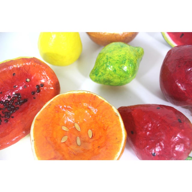 Set of 9 Vintage Paper Maché Fruit for Kitchen Styling | Chairish