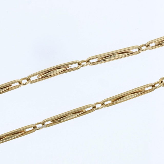 French 19Th Century 18 Karat Yellow Gold Rice Grain Mesh Chain | Chairish