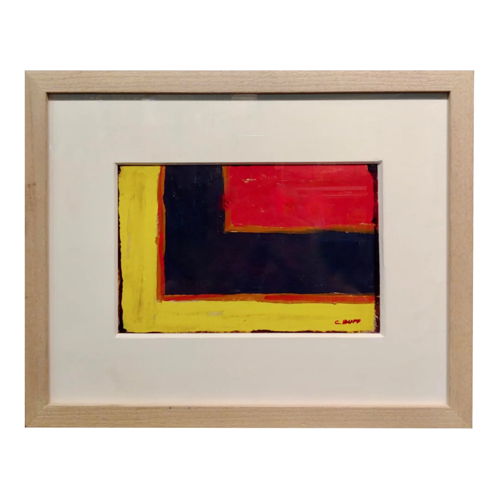 Conrad Buff -Yellow Red & Black Abstract -1960s California Modernist ...