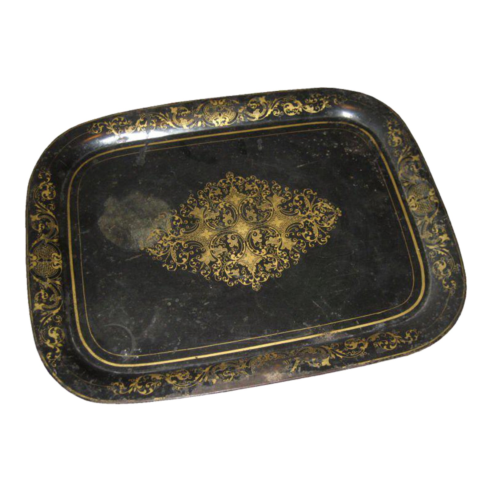 19th Century Vintage French Plateau Noir | Chairish