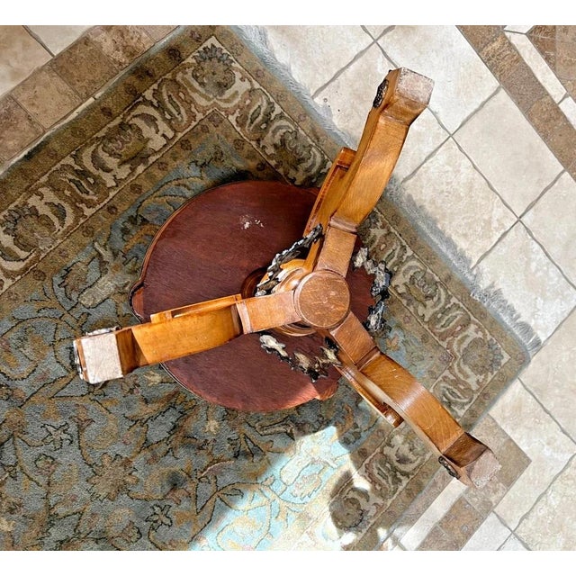 1910s Antique Drum Table Entry Stand Round Pedestal Tri Legs Brass ...