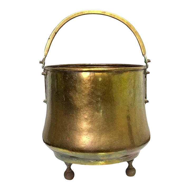 Antique English Handmade Traditional Brass Cauldron With Ball Feet ...