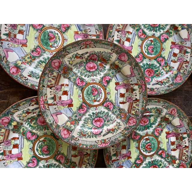 Mid 29th Century Famille Rose Plate Collection - Set of 7 | Chairish