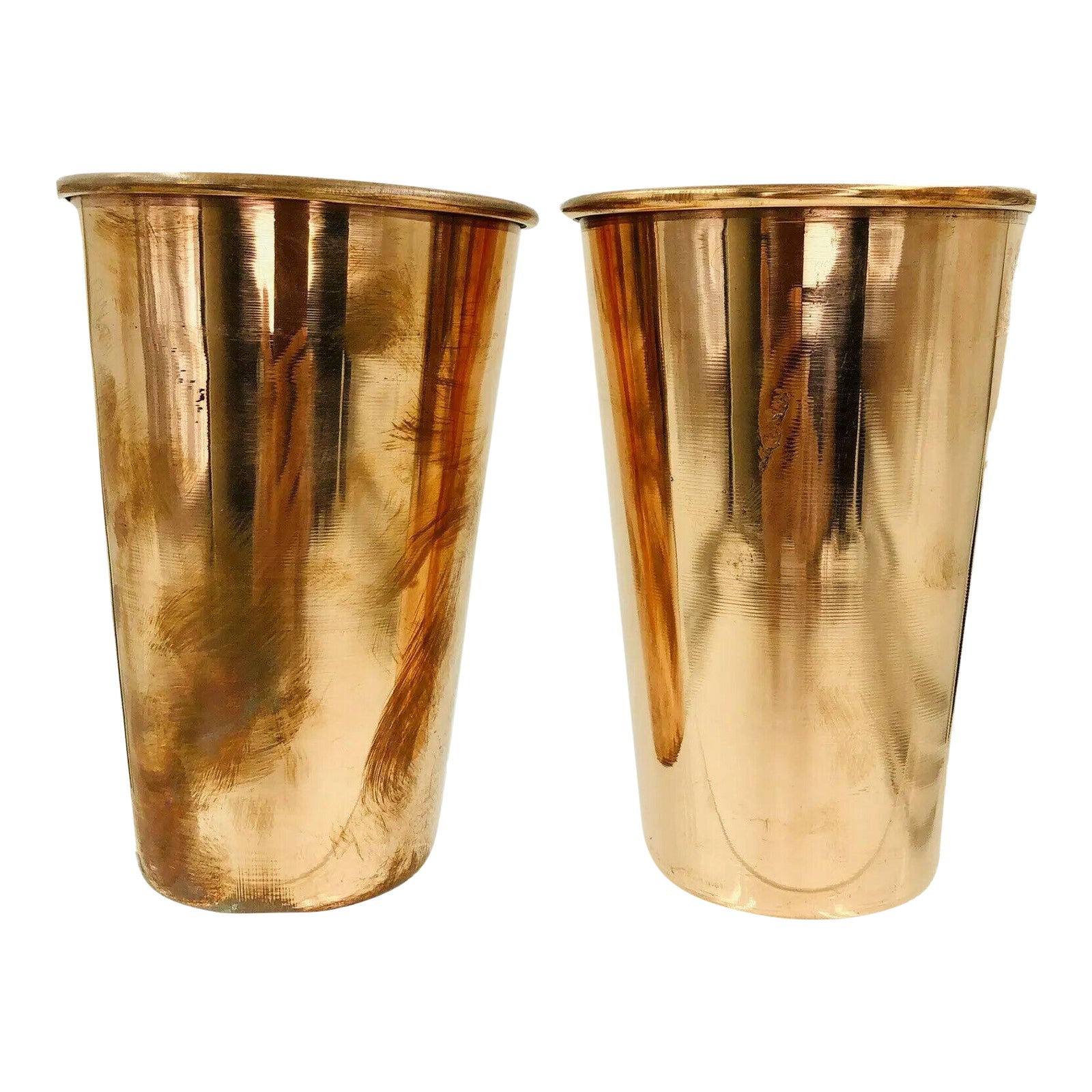 Mid Century Copper Beakers- Set of 2 | Chairish