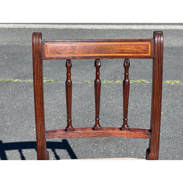 Early 19th Century Antique Pair of Inlaid Sheraton Side Chairs With ...