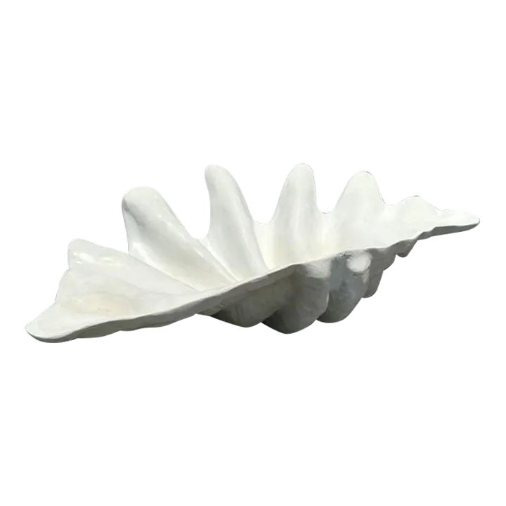 Vintage Coastal Monumental Resin Clamshell | Chairish