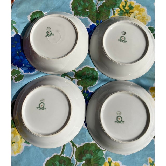 1920s Limoges France Fine Porcelain Fruit or Bisque Bowls With Green ...