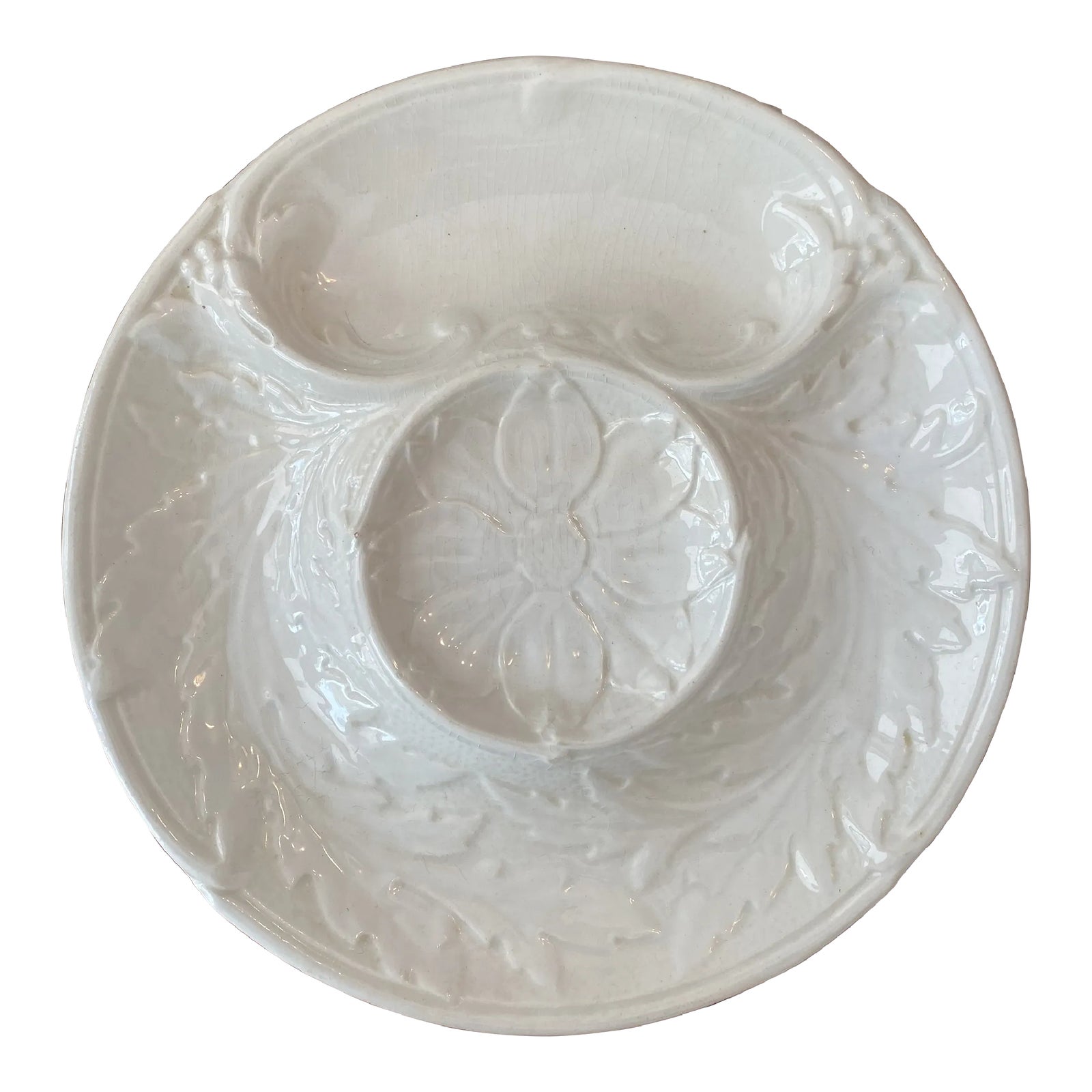 Antique Gien France White Artichoke Plate | Chairish