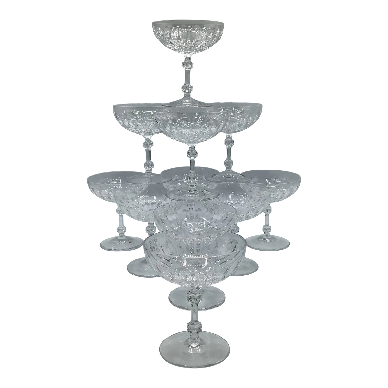 Vintage German Peill and Putzler Lenore Crystal Champagne Coupes-Set of ...